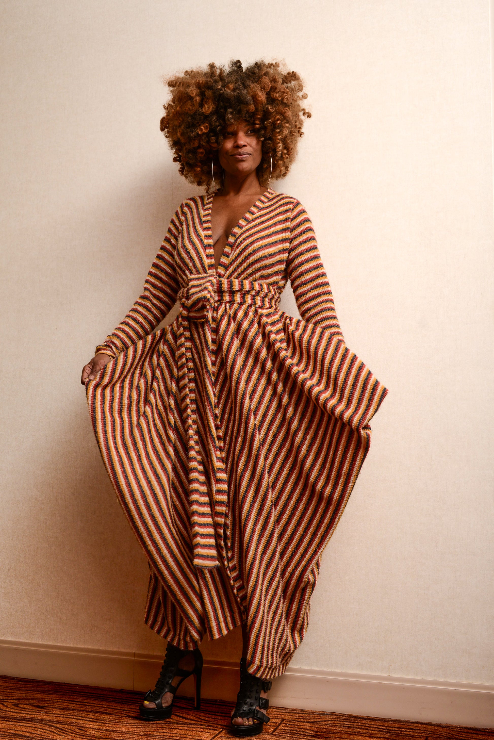 :: fire :: red fuzzy stripe sweater – onion